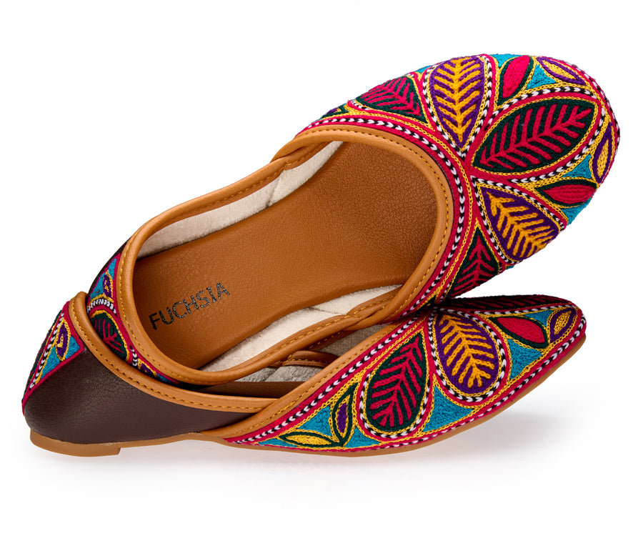 Fuchsia Shoes: Artisanal, Sustainable Women's Jutti Ballet Flats ...