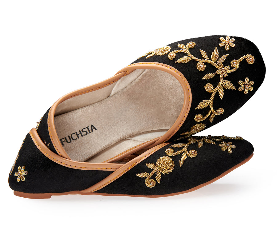 Fuchsia Shoes: Artisanal, Sustainable Women's Jutti Ballet Flats ...