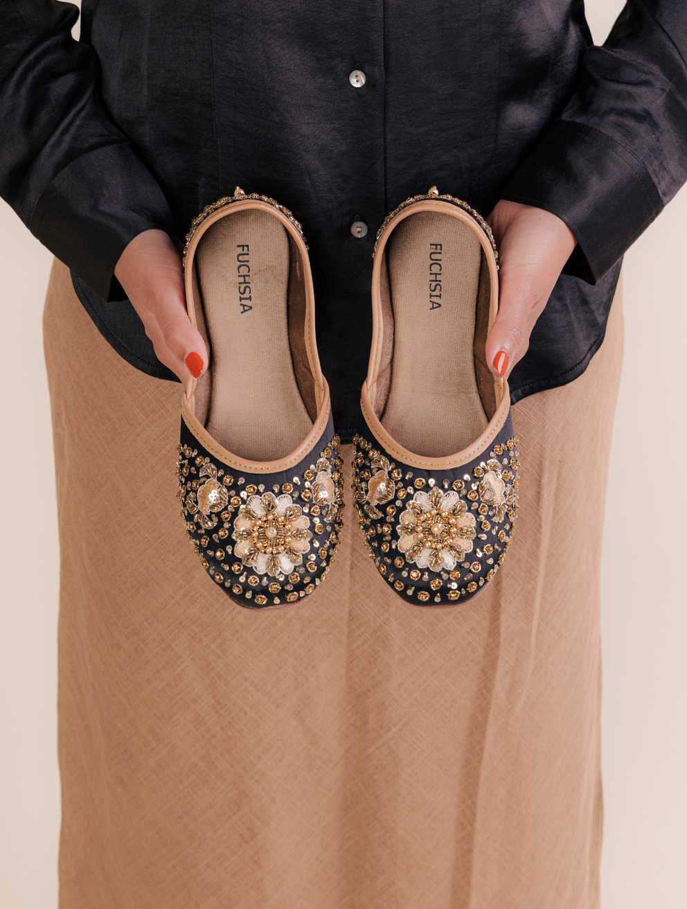 Fuchsia Shoes: Artisanal, Sustainable Women's Jutti Ballet Flats ...